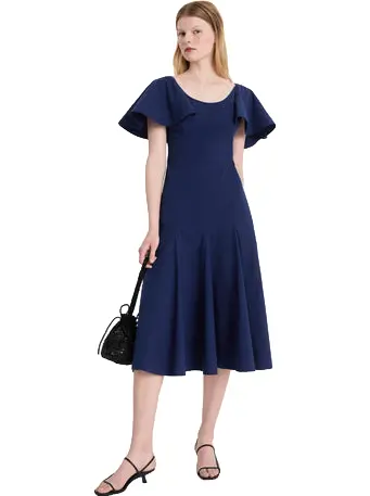 Merlette Liberte Tea-length Dress - Marine