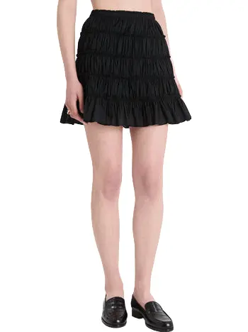 Merlette Cassis Tiered Ruffle Skirt - Black