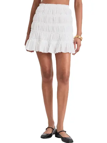 Merlette Cassis Tiered Ruffle Skirt - White