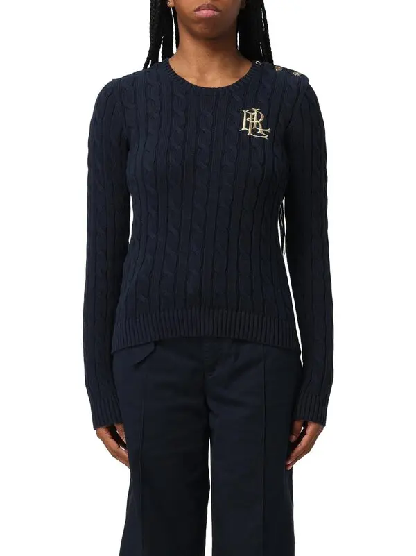 Polo Ralph Lauren Cable Knit Sweater With Button Detailing - Blue