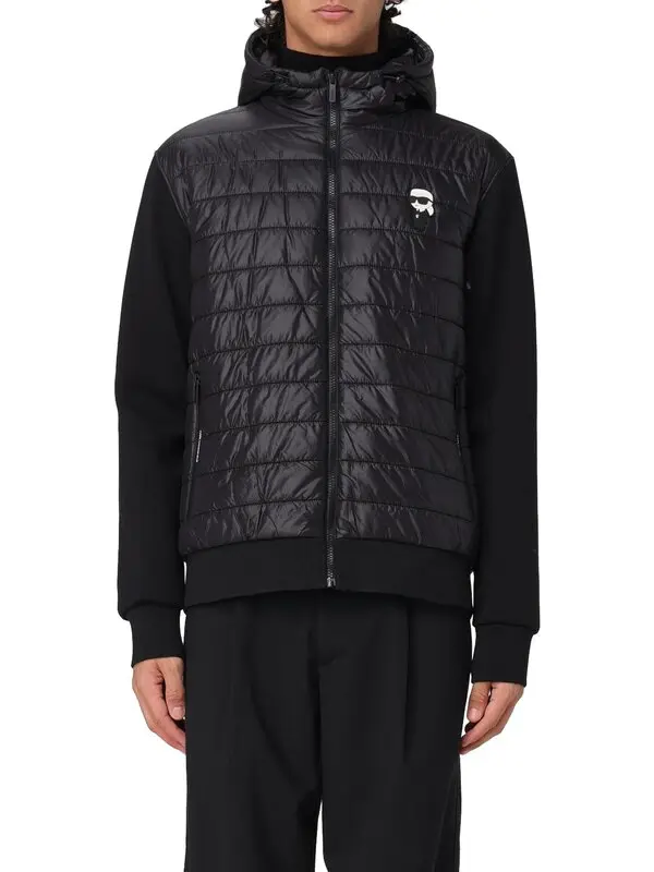 Karl Lagerfeld Quilted Jacket With Logo - Black