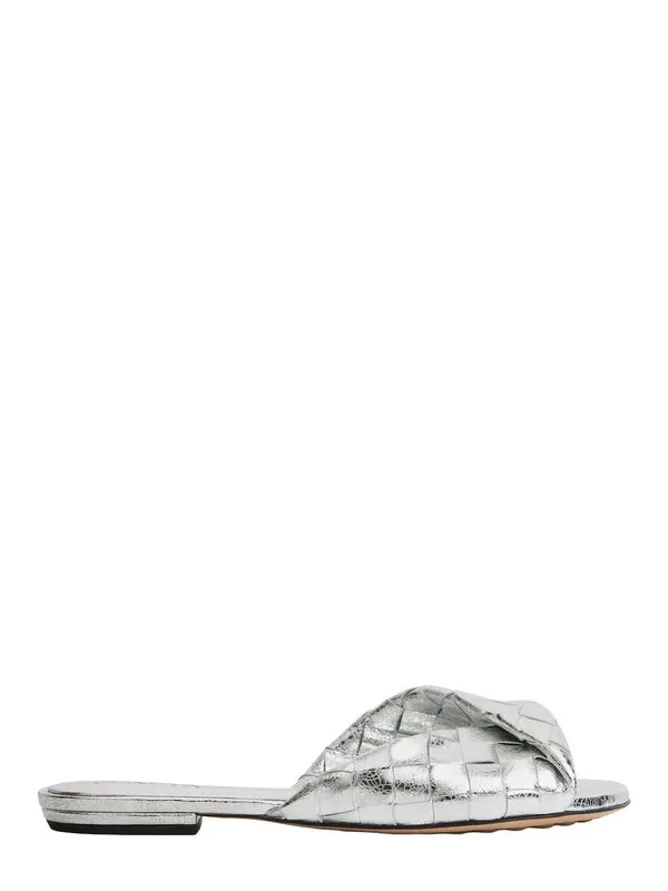 Bottega Veneta Blink Flat Mule - Silver