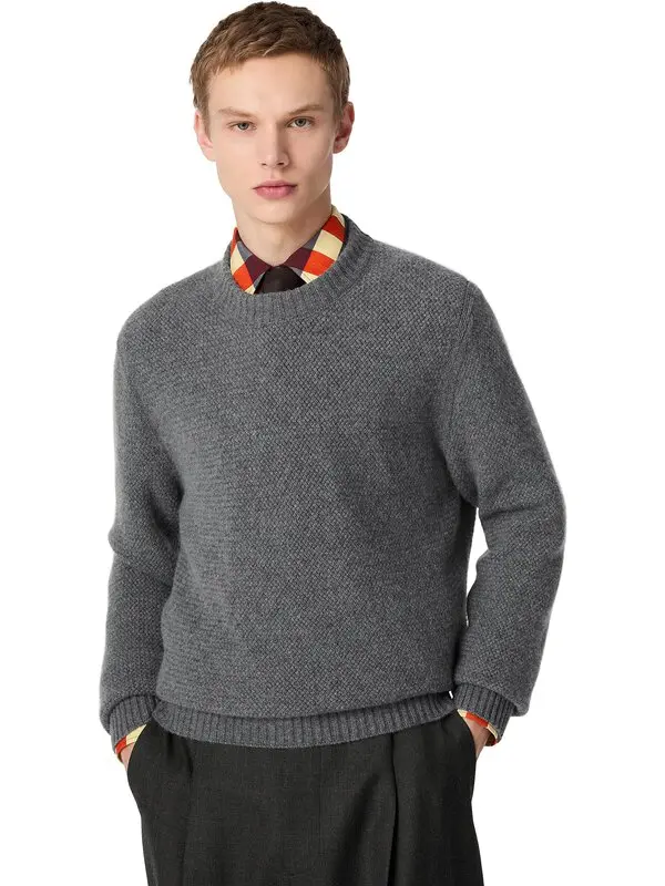 BOTTEGA  VENETA Bottega Veneta Cashmere Jumper - Dark Grey Melange