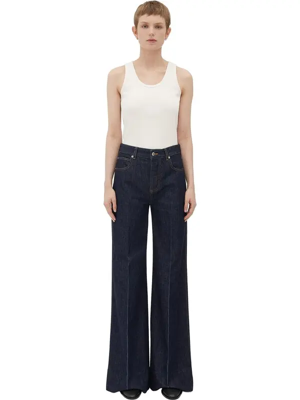 BOTTEGA  VENETA Bottega Veneta Palazzo Wide-leg Jeans - Indigo