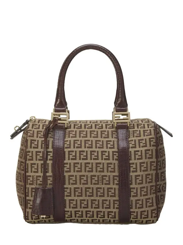 Fendi Zucchino Monogram Boston Bag - Brown