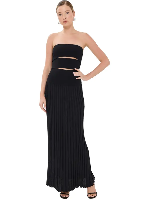 Christopher Esber Slash Strapless Maxi Dress - Black