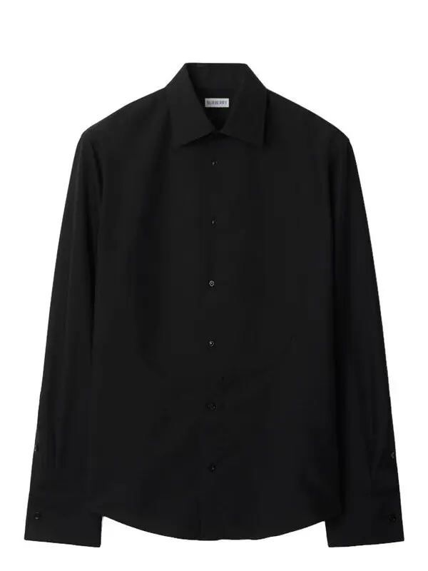 Burberry Slim Fit Cotton Silk Tuxedo Shirt - Black