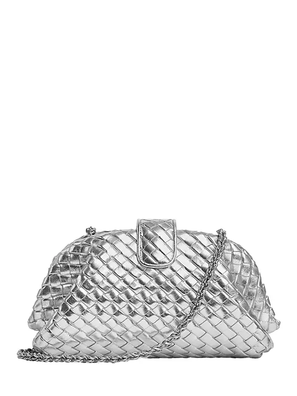 Bottega Veneta Mini Lauren 1980 Clutch Bag - Silver