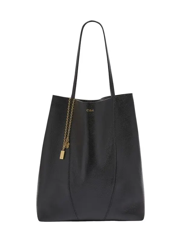 Chloé Spin North-south Leather Tote Bag - Black