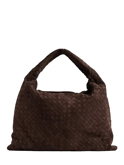 Bottega Veneta Hop Large Suede Shoulder Bag - Fondant-m Brass