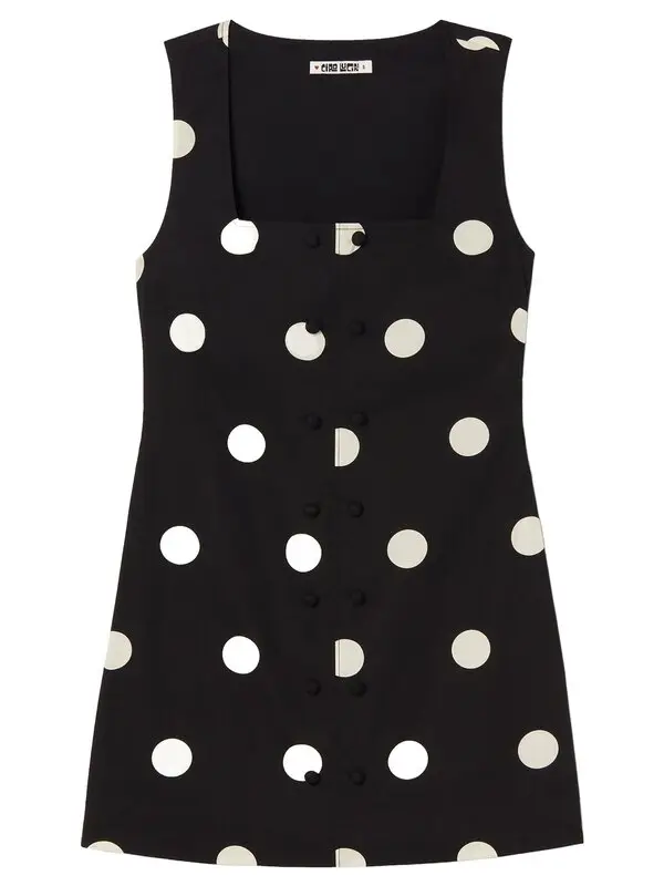Ciao Lucia Virginie Polka Dot Cotton Dress - Black