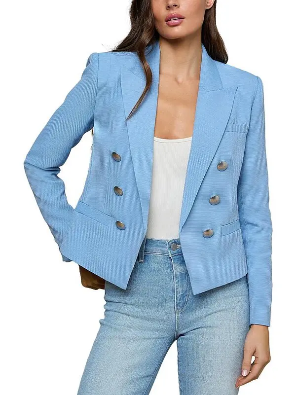 L'Agence Brooke Double Breasted Blazer - Allure Blue