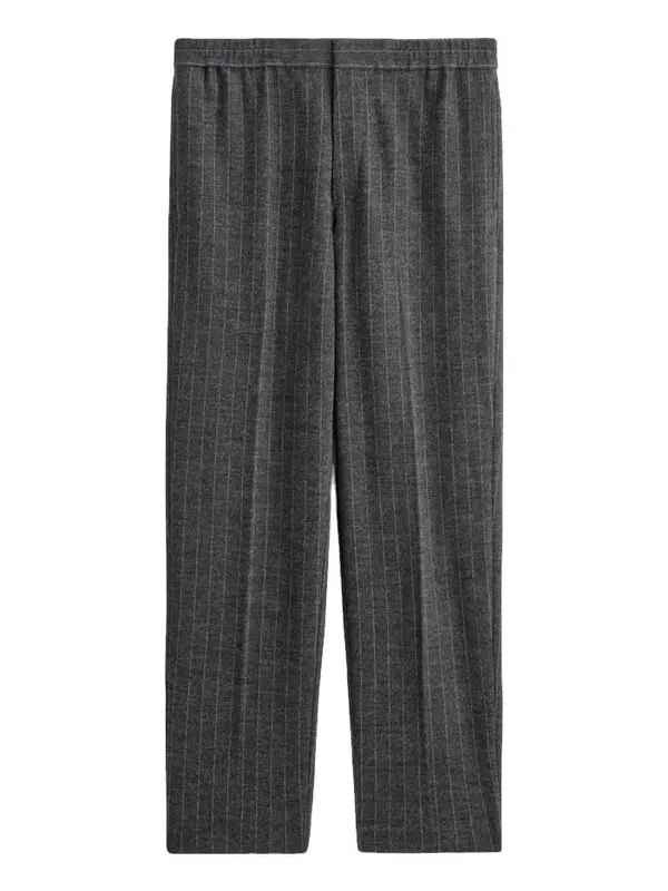 Cos Relaxed Elasticated Pinstriped Trousers - Gray
