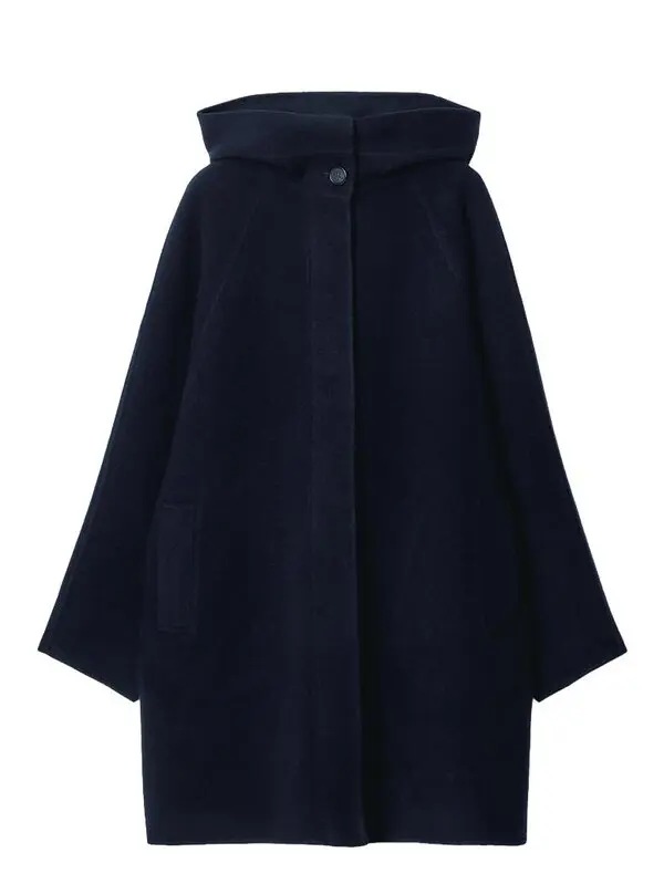 Cos Oversized Double-faced Wool Coat - Navy