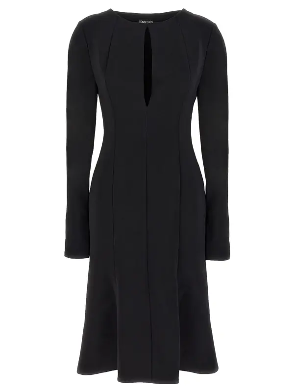 TOM FORD Cut-out Flared Dress - Black