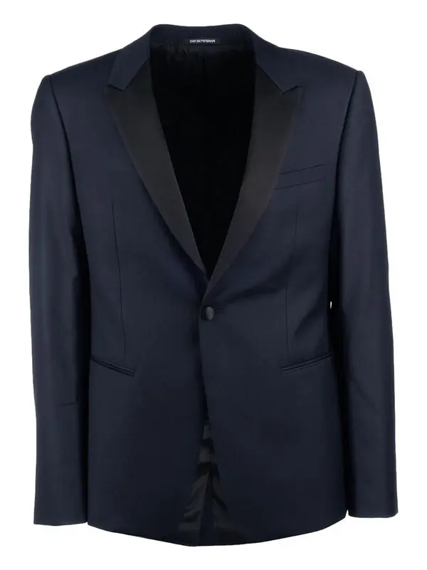 Emporio Armani Virgin Wool Blazer - Blue