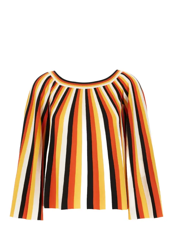 Chloé Striped Wool Blouse - Red