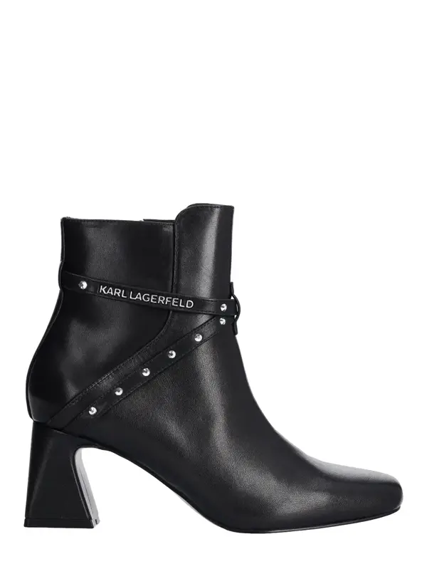 Karl Lagerfeld 65mm Beata Leather Boots - Black