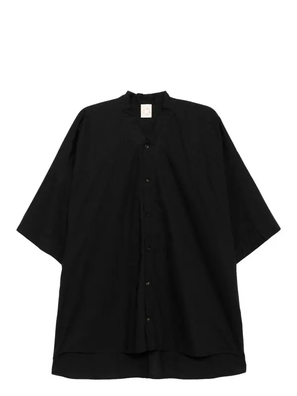 JAN JAN VAN ESSCHE Collarless Shirt - Black