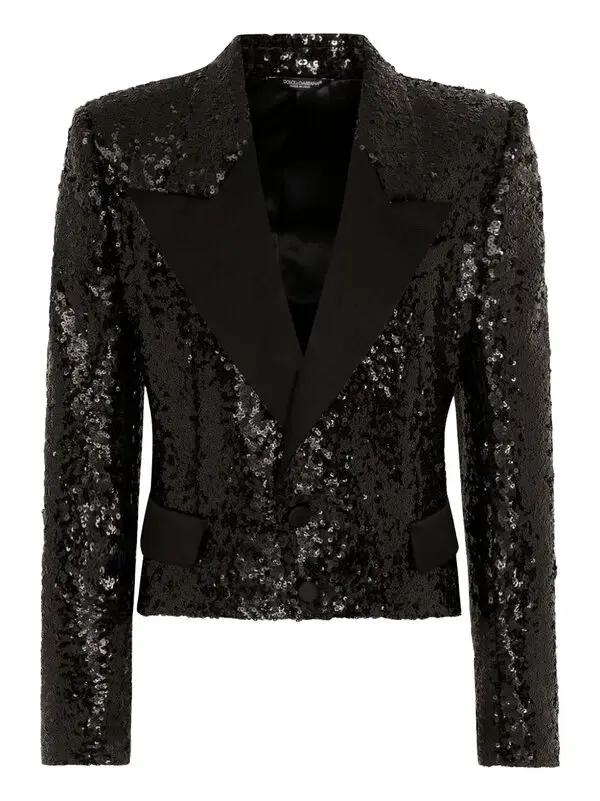 Dolce & Gabbana Sequin-embellished Blazer - Black