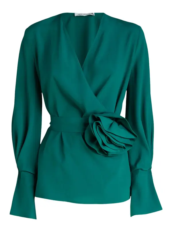 SIMONA CORSELLINI Flower-detail Blouse - Green