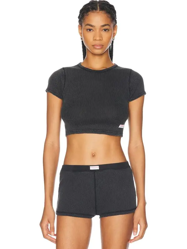 Alexander Wang Cropped Tee - Washed Black