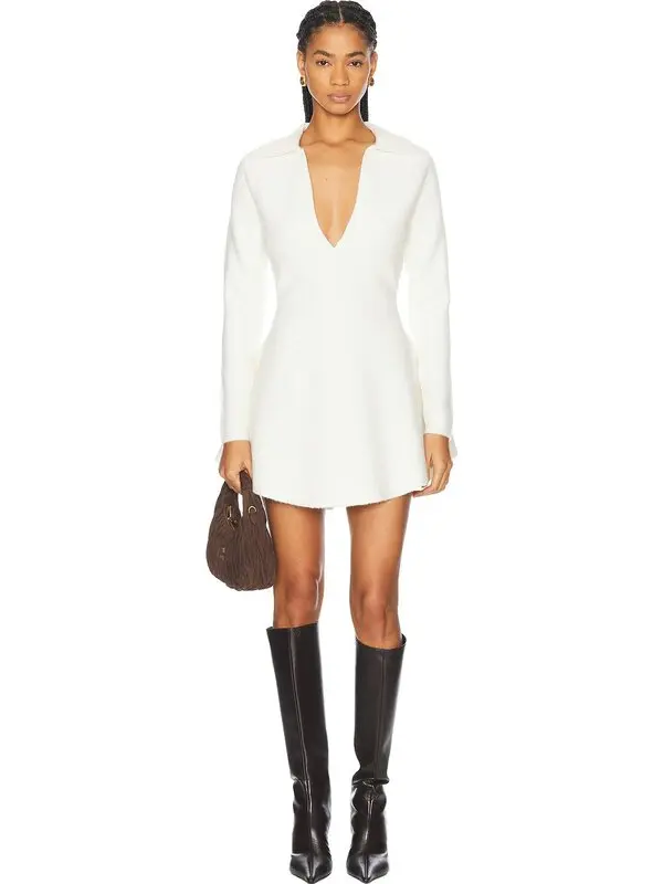 SEROYA Clara Knit Mini Dress - Eggshell