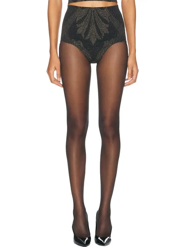 Wolford X Etro Metallic Jacquard Shorts - Black & Gold