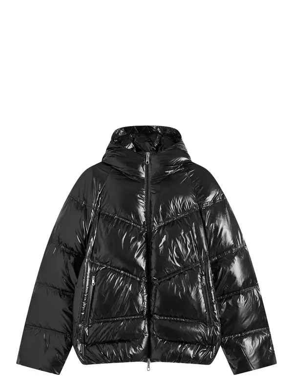 COLE BUXTON Hooded Insulated Puffer Jacket - Black