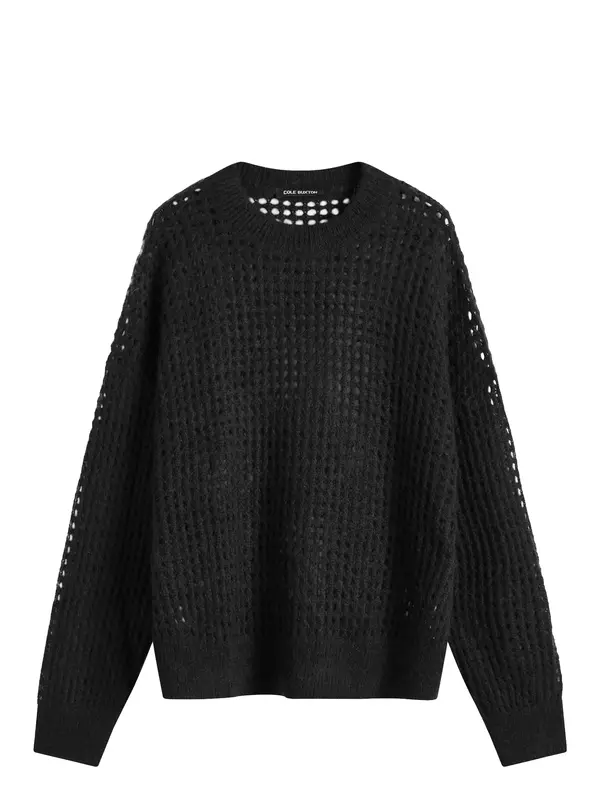 COLE BUXTON Open Weave Knitted Jumper - Black