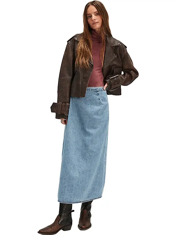 Rolla's Charlie Denim Maxi Skirt - Mid Vintage Blue