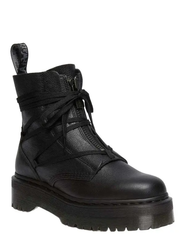 Dr. Martens Jarrick Ii Laced Leather Platform Boots - Black