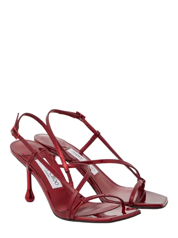 JIMMY CHOO Etana 80 Leather Sandals - Red