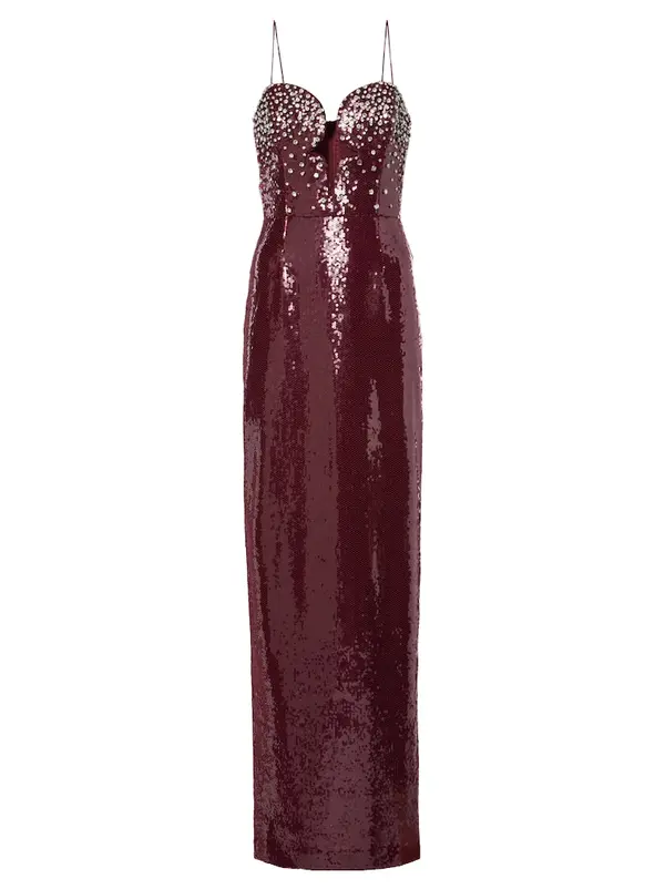Rebecca Vallance X Nicky Hilton Zelda Sequined Gown - Red