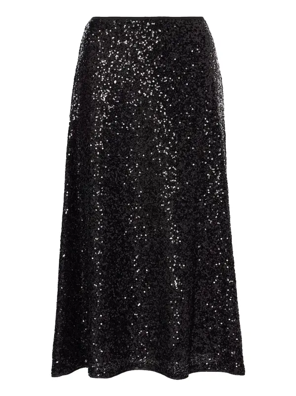 Diane Von Furstenberg Araminta Sequined High-rise Midi Skirt - Black