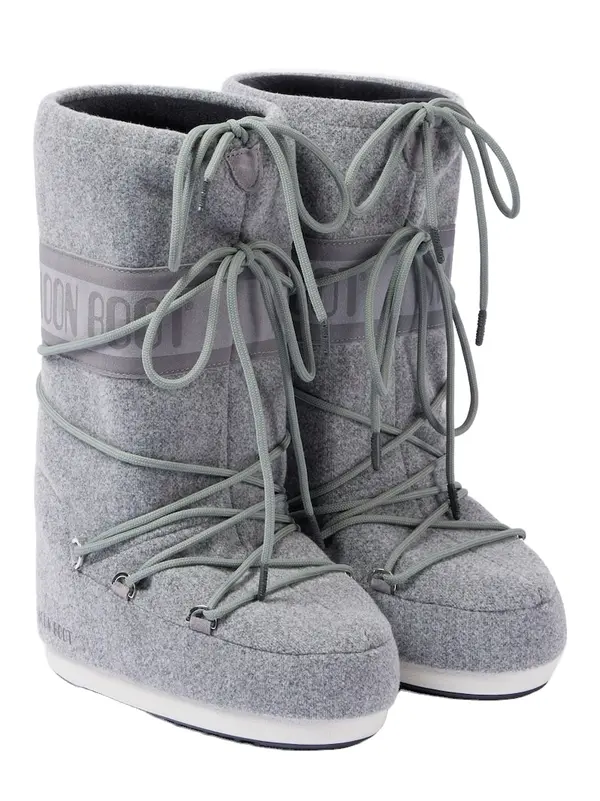 Moon Boot Icon Felt Snow Boots - Grey