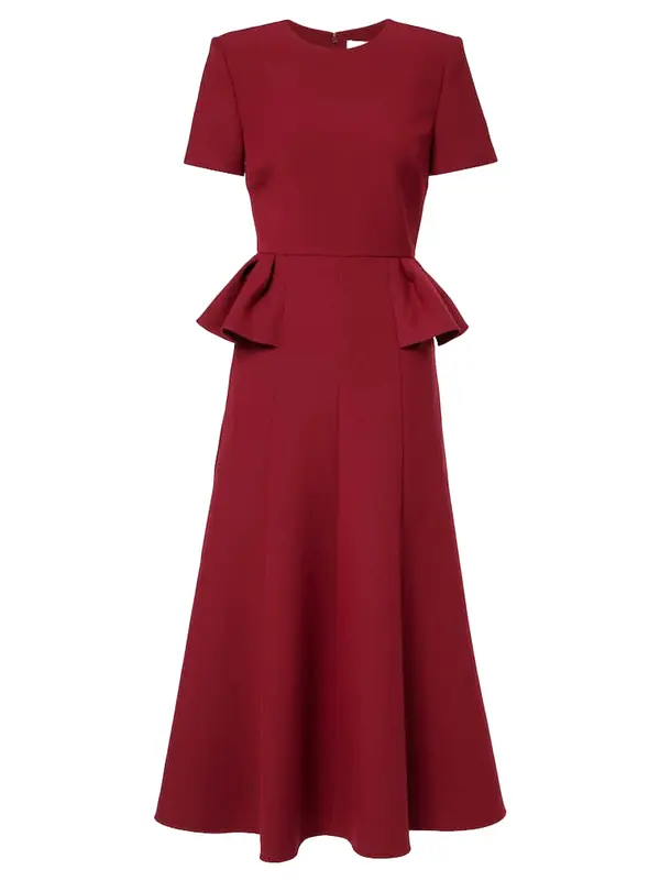 Roland Mouret Crêpe Midi Dress - Burgundy