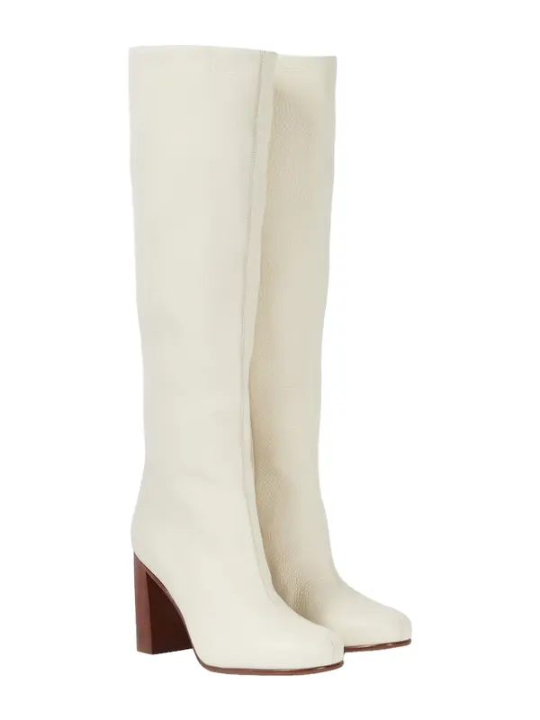 Khaite Willow Leather Knee-high Boots - White