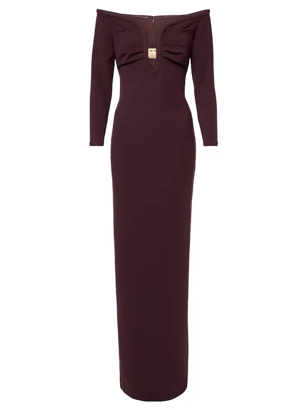 Roland Mouret Embellished Gown - Brown