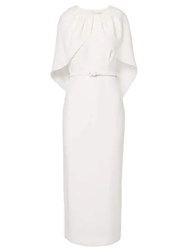 Roland Mouret Caped Satin Crêpe Midi Dress - White