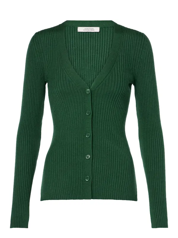 Dorothee Schumacher Essential Ease Wool And Silk-blend Cardigan - Green
