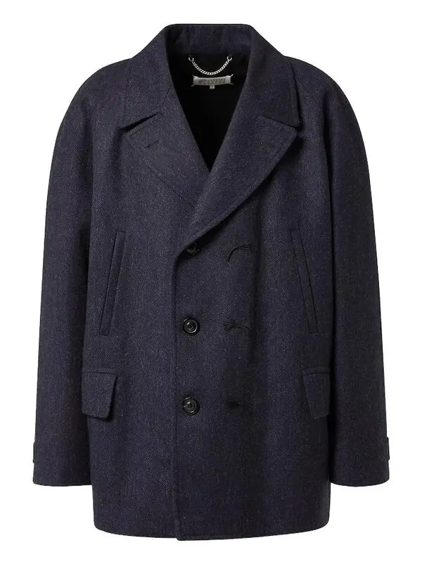 MAISON MARGIELA Wool Pea Coat - Blue
