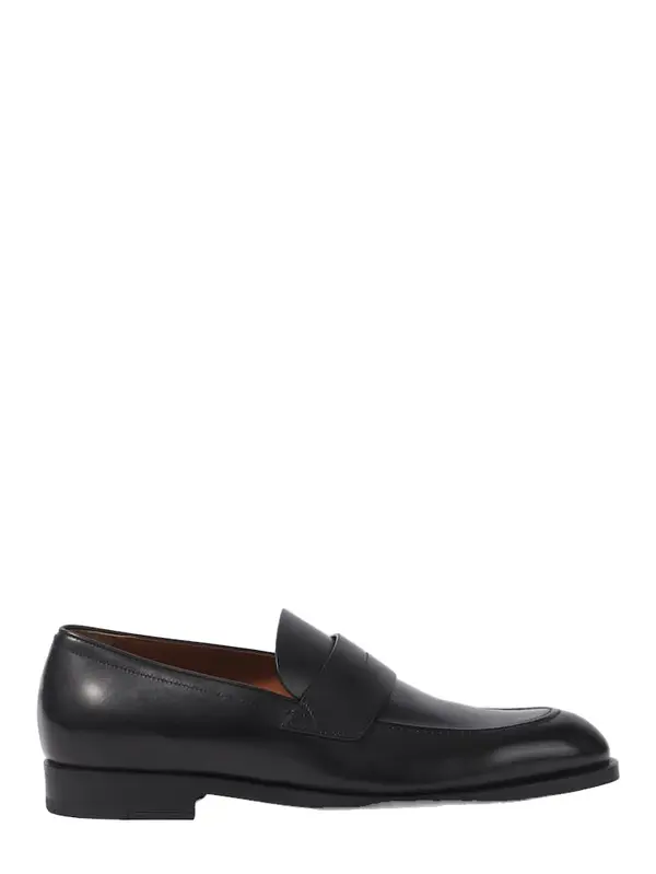 Zegna Leather Penny Loafers - Black