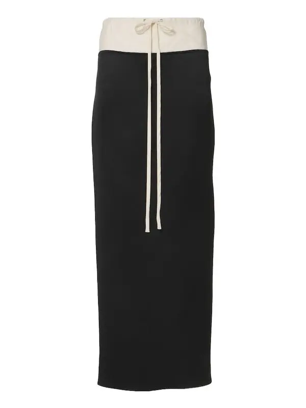 Khaite Chet Satin Maxi Skirt - Black