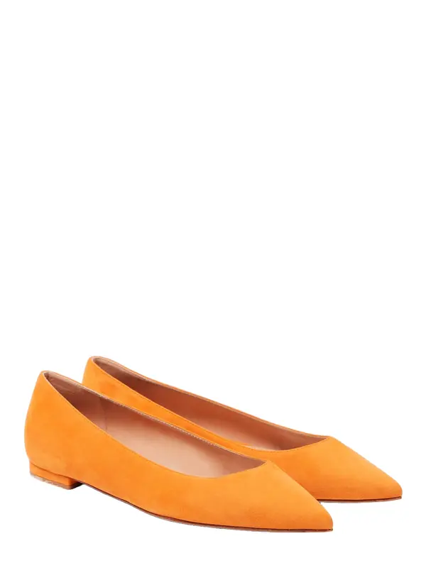 GIANVITO ROSSI Suede Ballet Flats - Orange