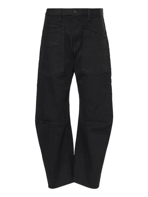 NILI LOTAN Shon High-rise Barrel-leg Jeans In Cream - Black