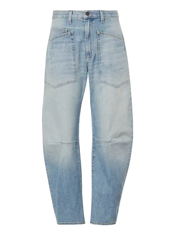 NILI LOTAN Shon High-rise Barrel-leg Jeans - Blue