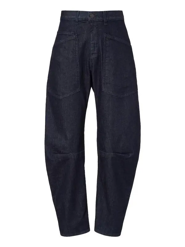 NILI LOTAN Shon High-rise Barrel-leg Jeans In Summer Wash - Blue