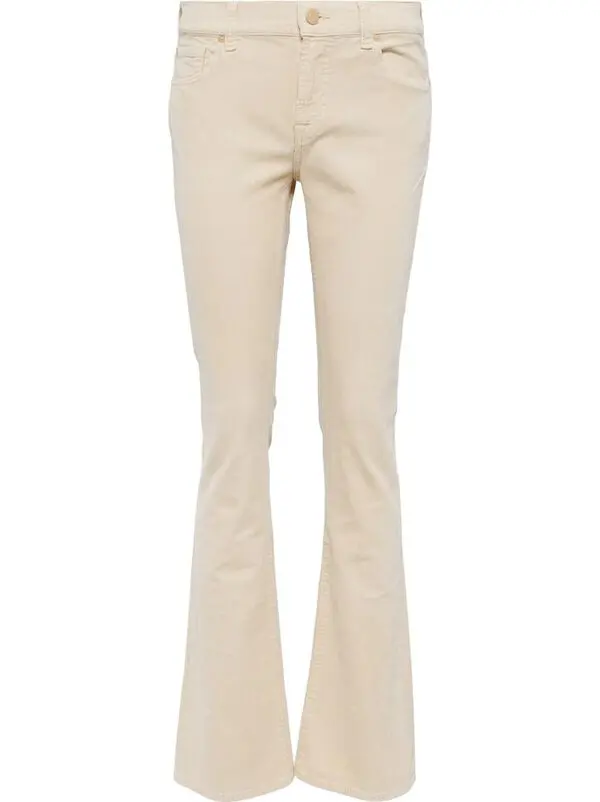 7 For All Mankind Mid-rise Flare Jeans In Chicory Coffee - Beige