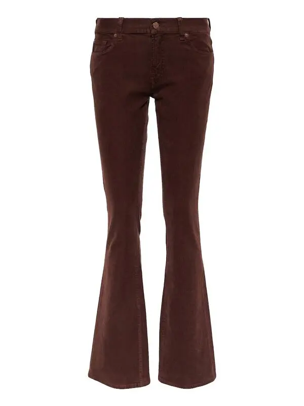 7 For All Mankind Mid-rise Flare Jeans In Chicory Coffee - Brown